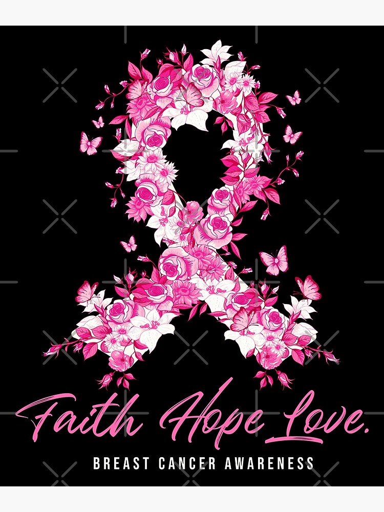 "Butterfly Faith Hope Love Breast Cancer Awareness" Art Print for Sale ...
