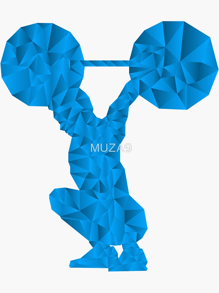 "Weightlifter in blue" Sticker for Sale by MUZA9 | Redbubble