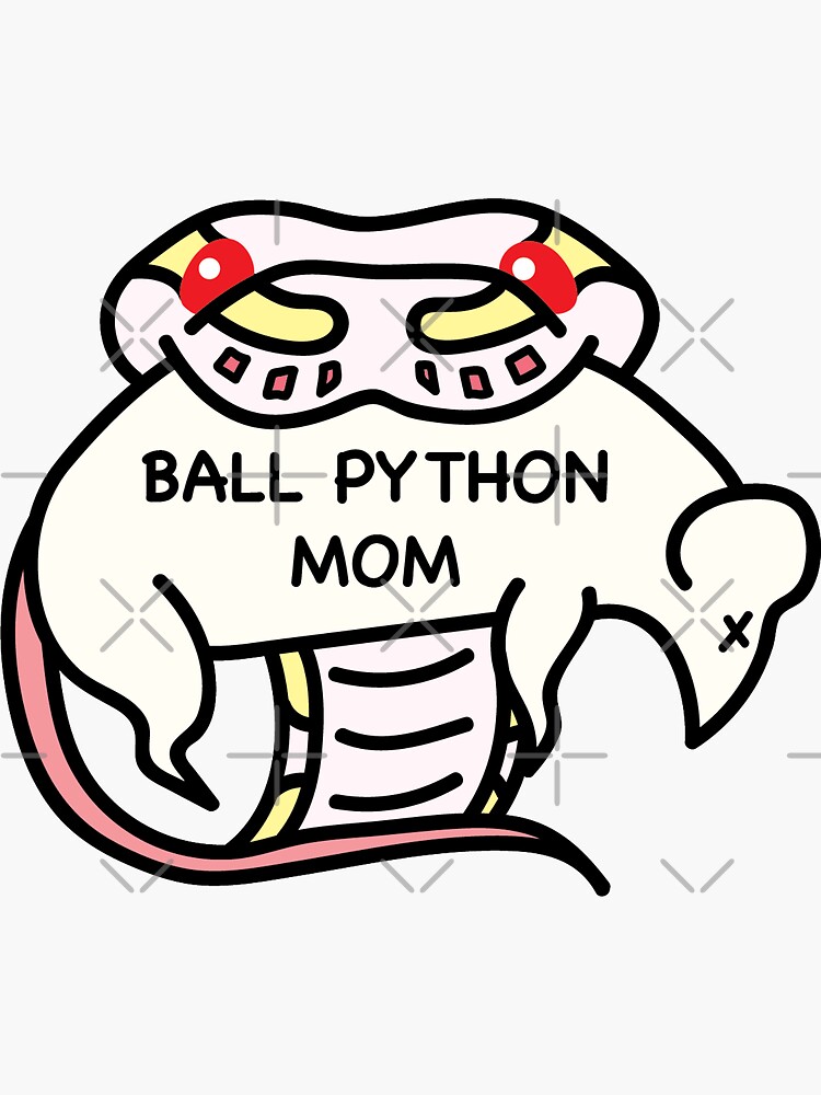 "Ball Python Mom - Albino" Sticker by RadChina | Redbubble