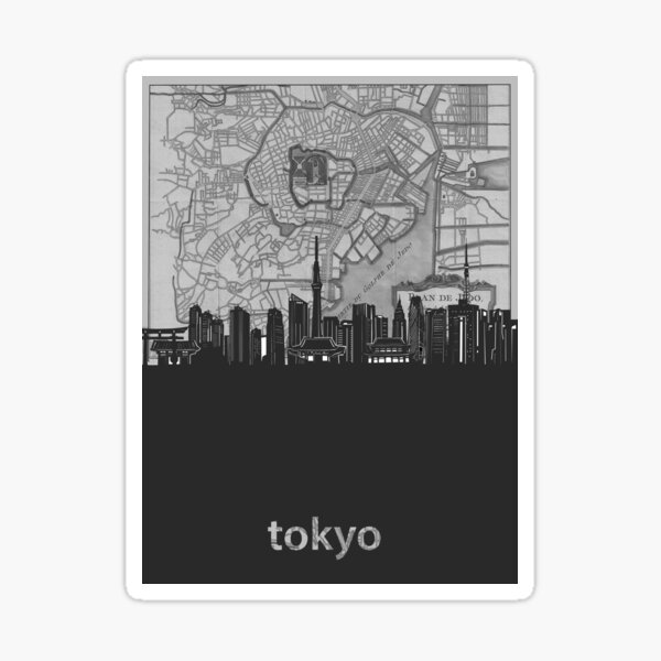 "tokyo skyline" Sticker by BekimART | Redbubble