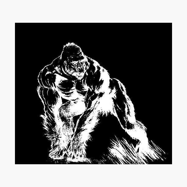 "Buff Alpha Silverback Gorilla Art Design" Photographic Print for Sale ...