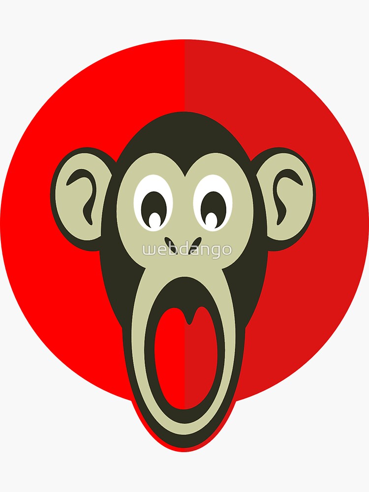 "Screaming Shock the Monkey Art Design" Sticker for Sale by webdango ...