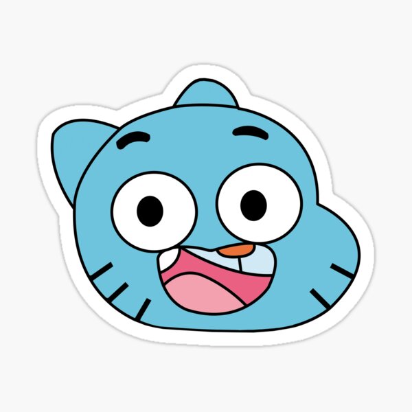 "Gumbal Smiling Face" Sticker for Sale by karamram | Redbubble
