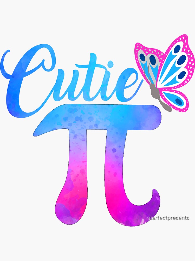 "Cute & Funny Cutie Pi Math Pie Butterfly Math Pun" Sticker for Sale by ...