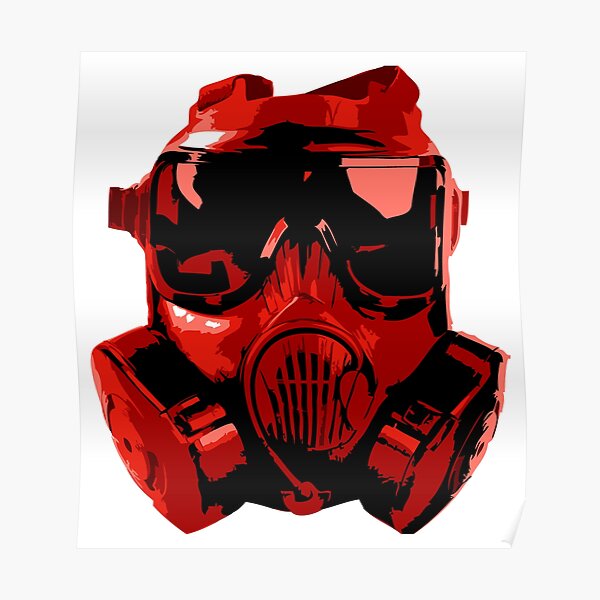 "Red Gas Mask" Poster for Sale by Fast-Designs | Redbubble