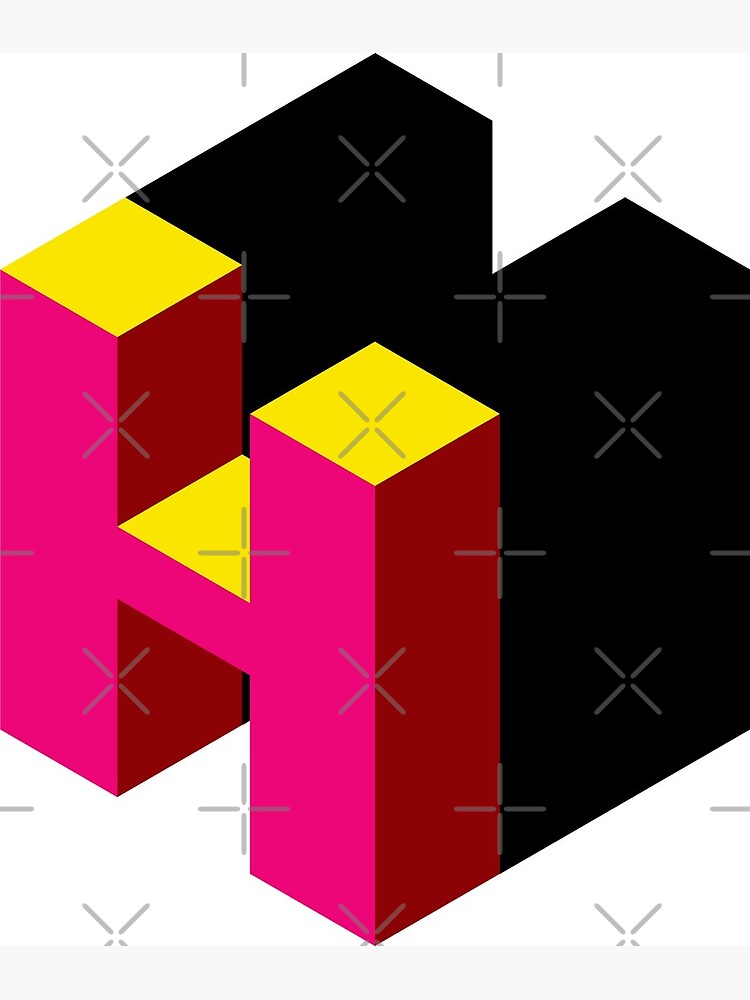 "Letter H Isometric Graphic" Art Print by Garaga | Redbubble