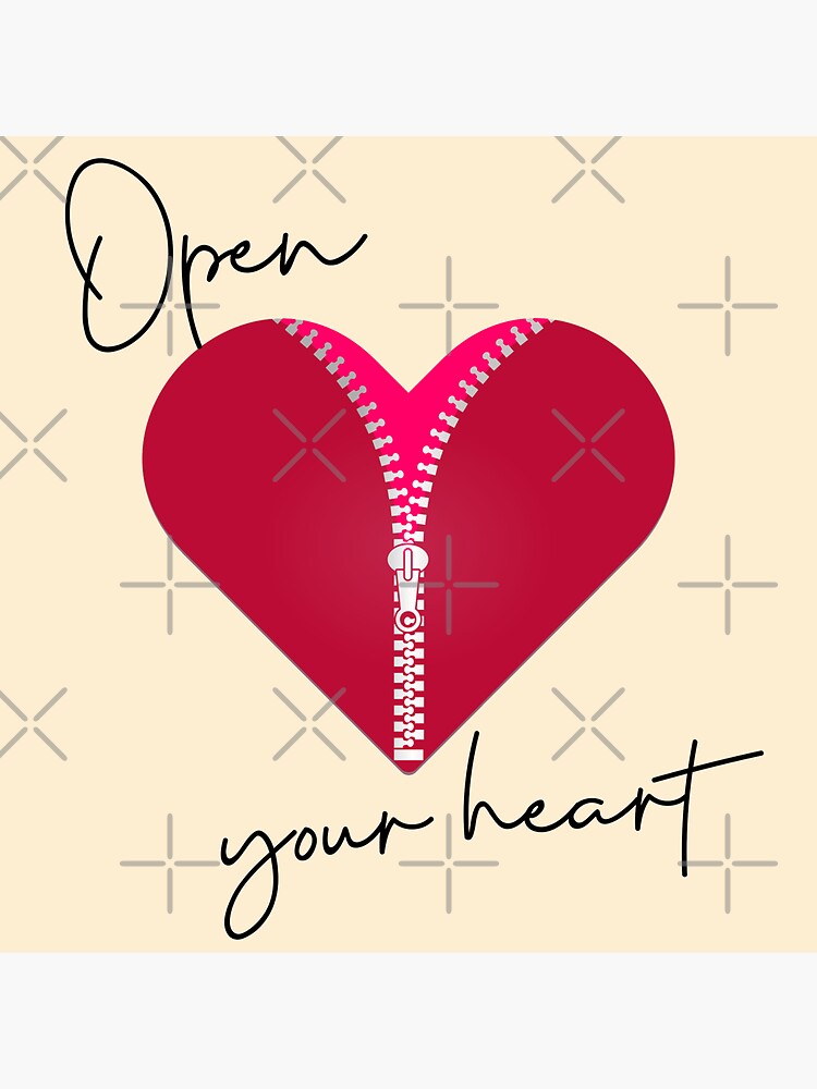 "Open your heart - Heart zipper" Sticker for Sale by mstfcntrk | Redbubble