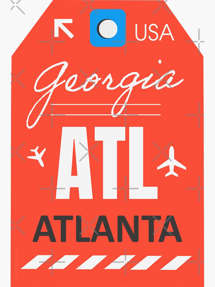 "Airport ATL Atlanta red" Sticker for Sale by Aviators | Redbubble