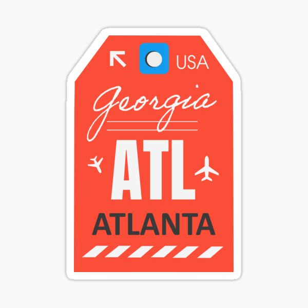 "Airport ATL Atlanta red" Sticker for Sale by Aviators | Redbubble