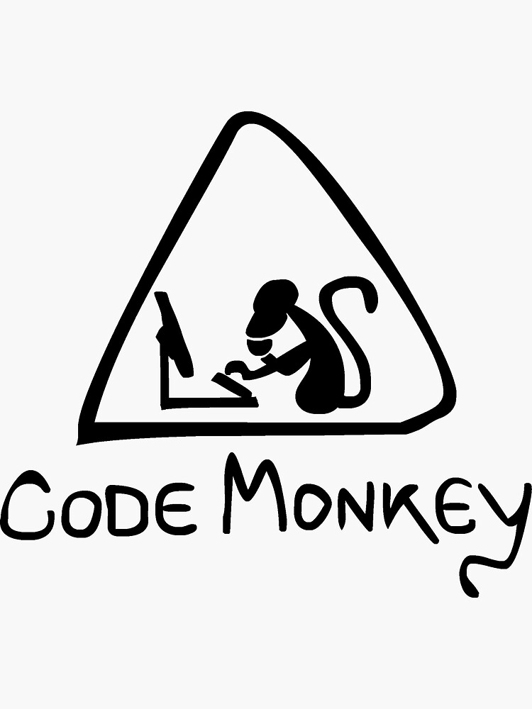 "[B] Code Monkey" Sticker for Sale by Hayko | Redbubble