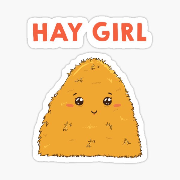 "Cute & Funny Hay Girl Bale Of Hay Pun Pickup Line" Sticker by ...