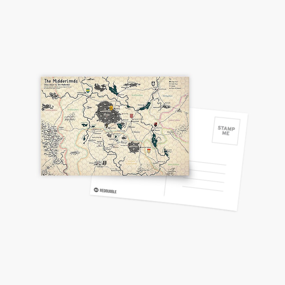 "The Midderlands Hex Map (Parchment Version)" Poster for Sale by ...