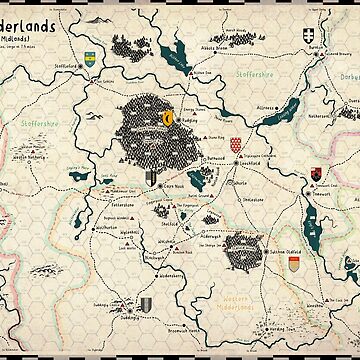 "The Midderlands Hex Map (Parchment Version)" Poster for Sale by ...