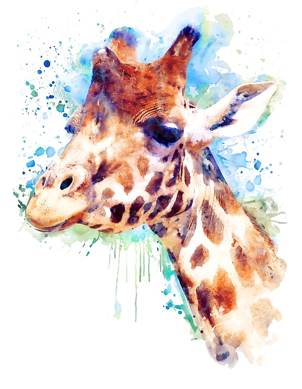 "Giraffe Watercolor Portrait" by Marian Voicu | Redbubble