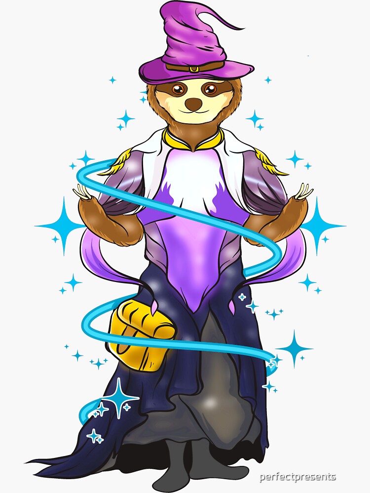 "Sloth Magician Majestic Halloween Slothing Wizard" Sticker for Sale by ...