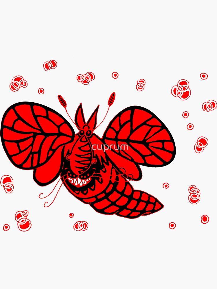 "CatFly in red" Sticker for Sale by cuprum | Redbubble