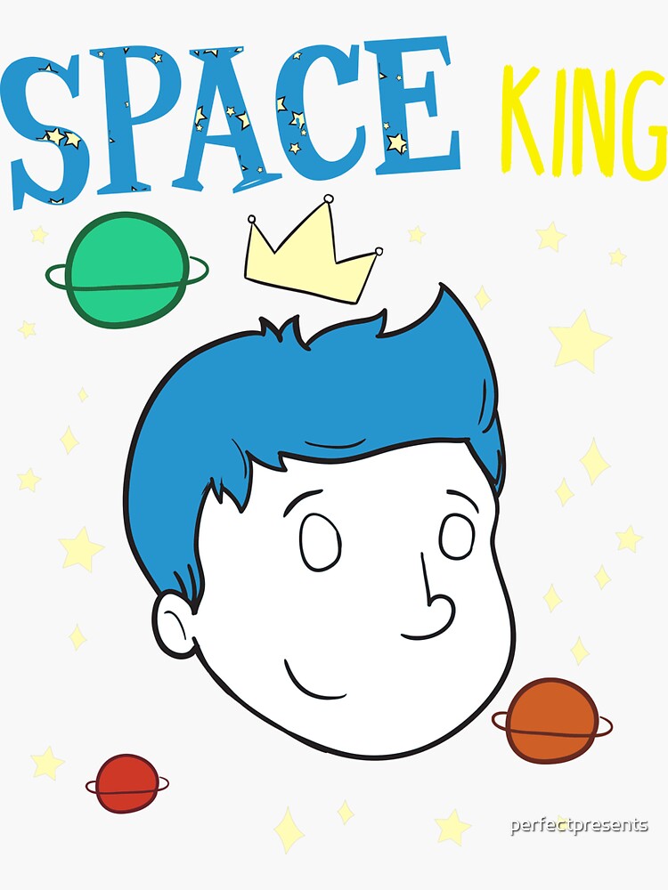 "Cute Space King Exploring Outerspace Astronaut" Sticker by ...