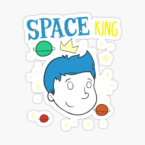 "Cute Space King Exploring Outerspace Astronaut" Sticker by ...