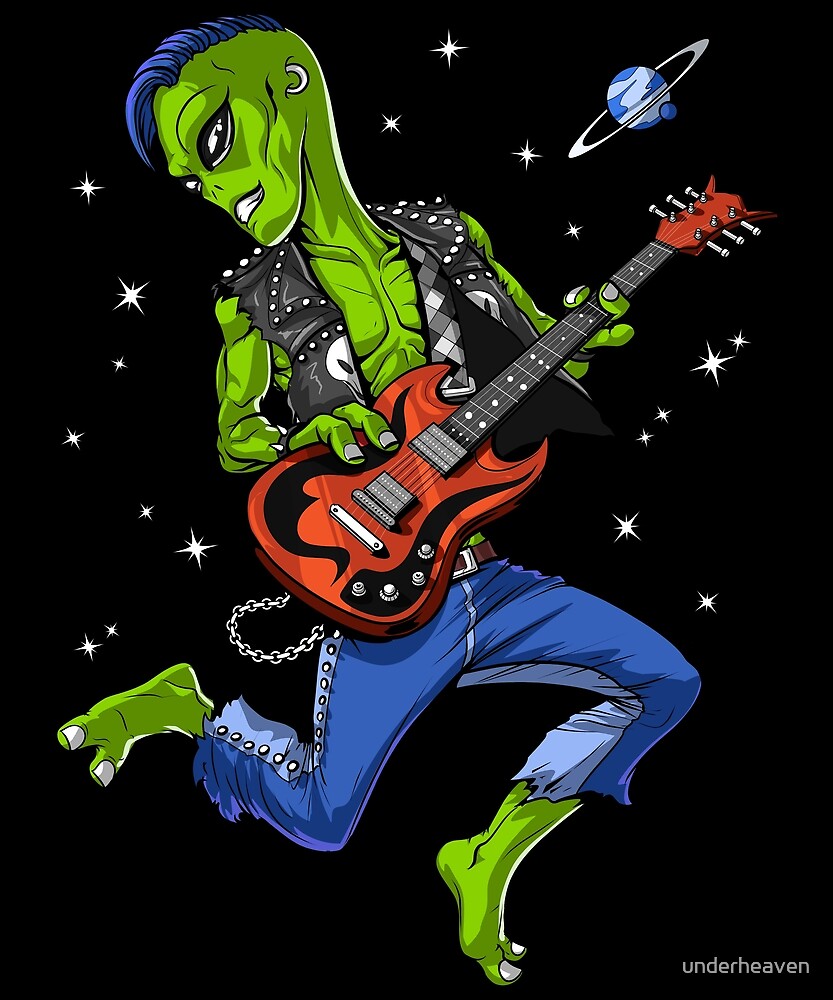 "Space Alien Playing Guitar" by Nikolay Todorov | Redbubble