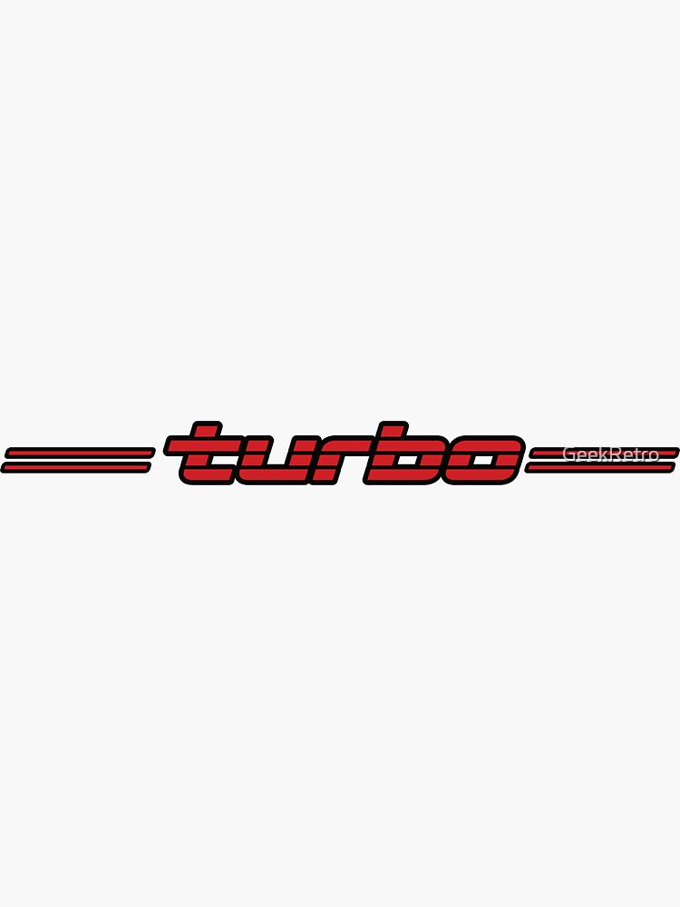 "Turbo an 80s icon." Sticker for Sale by GeekRetro | Redbubble