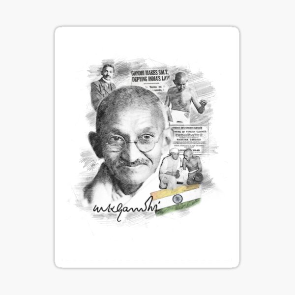 "Mahatma Gandhi" Sticker for Sale by theodordecker | Redbubble