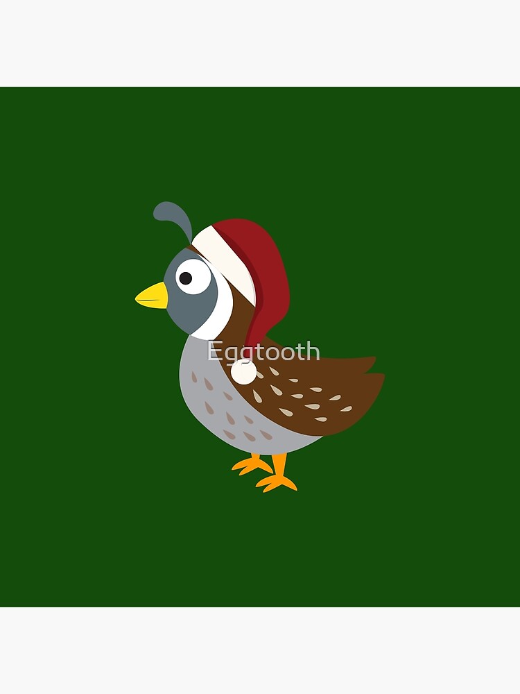 "Cute Cartoon Holiday Quail wearing a Santa Hat" Poster for Sale by ...