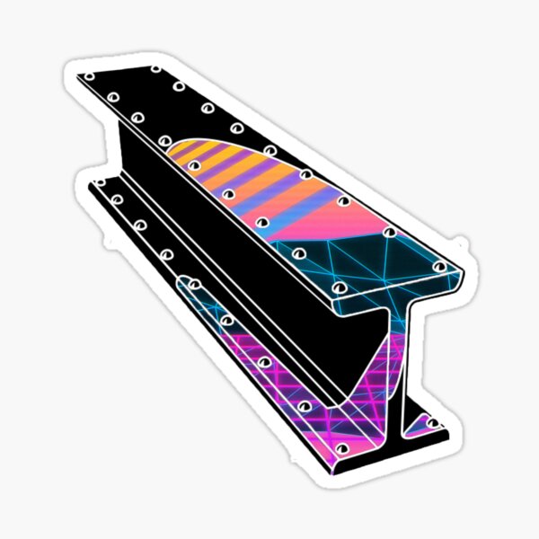 "Vaporwave I Beam" Sticker for Sale by notbanksy | Redbubble