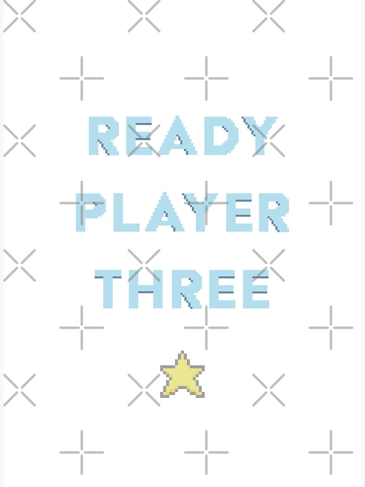 "Ready Player Three Pixel Star Blue and White" Poster by lovelyinkshop ...