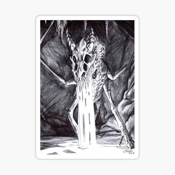 "Inktober 2019 - Possessed bones" Sticker by Furiarossa | Redbubble