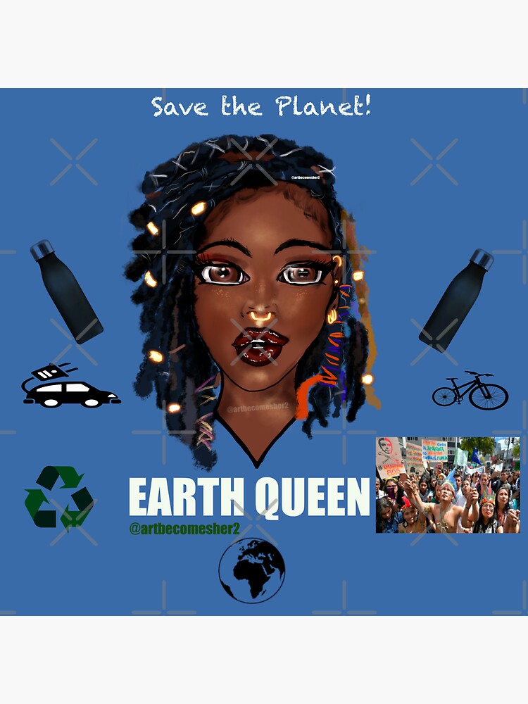 "Earth Queen " Sticker for Sale by ArtBecomesHer2 | Redbubble