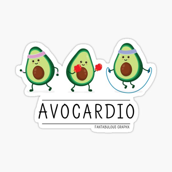 "Avocardio (Black)" Sticker for Sale by FantabGraphx | Redbubble