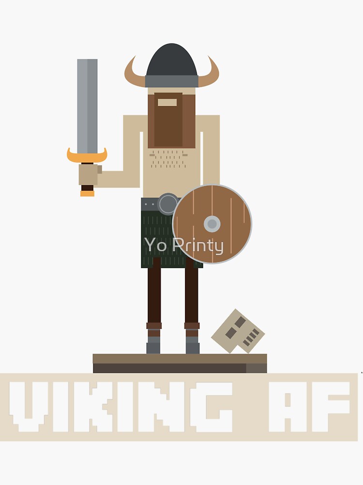 "Viking AF Retro Funny 80s 90s Dank Meme Cool Pixel Art Gift T-Shirt ...