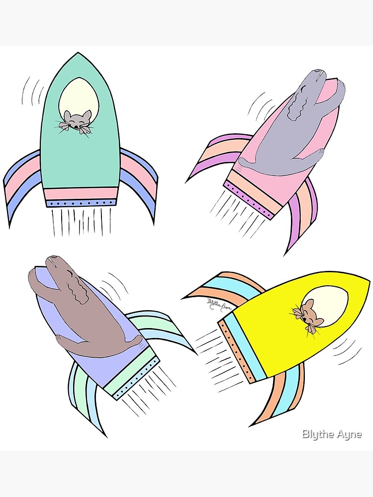 "Rocket Pets! Kitties and Doggies Fly into Space" Poster by BlytheAyne ...