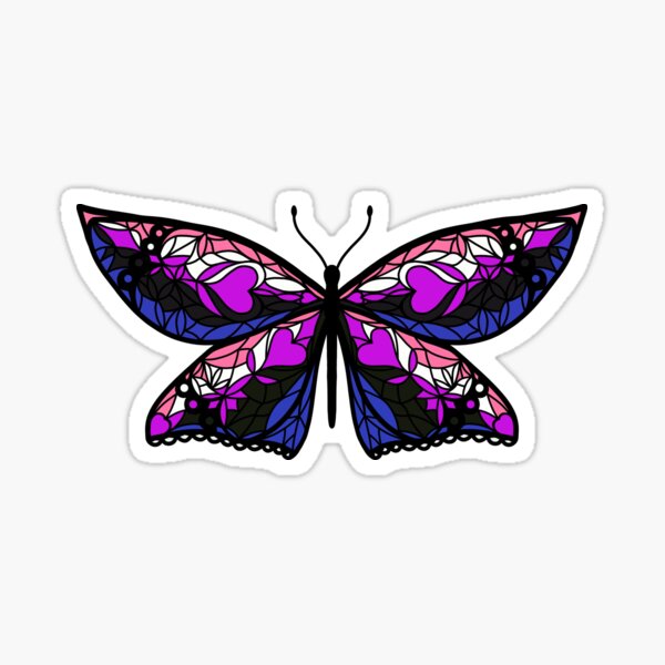 "Fly With Pride: Genderfluid Flag Butterfly" Sticker for Sale by StephOBrien | Redbubble