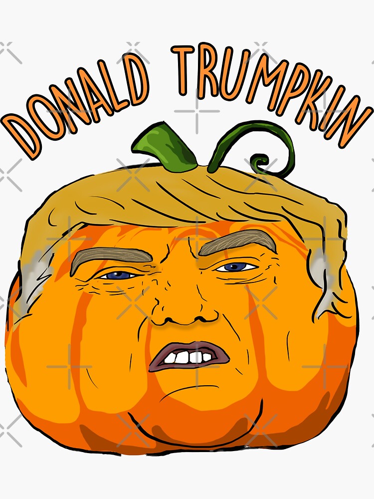 "Donald Trumpkin Halloween Spooktober Pumpkin Meme" Sticker for Sale by ...