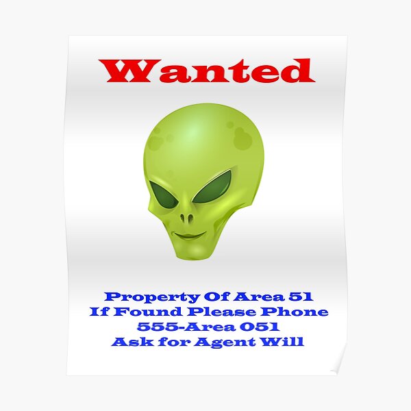 "Wanted Alien" Poster by DJBJ | Redbubble