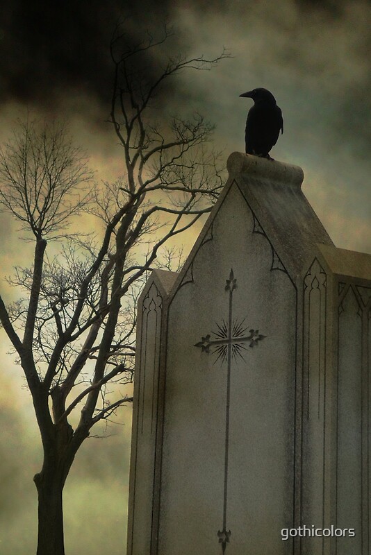 "Crow The Tombstone Topper" by gothicolors | Redbubble