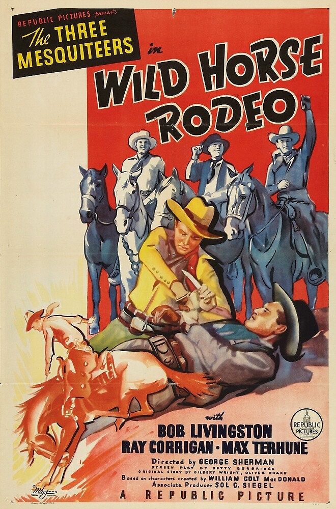"Vintage Hollywood Nostalgia Wild Horse Rodeo Three Mesquiteers Cowboy ...