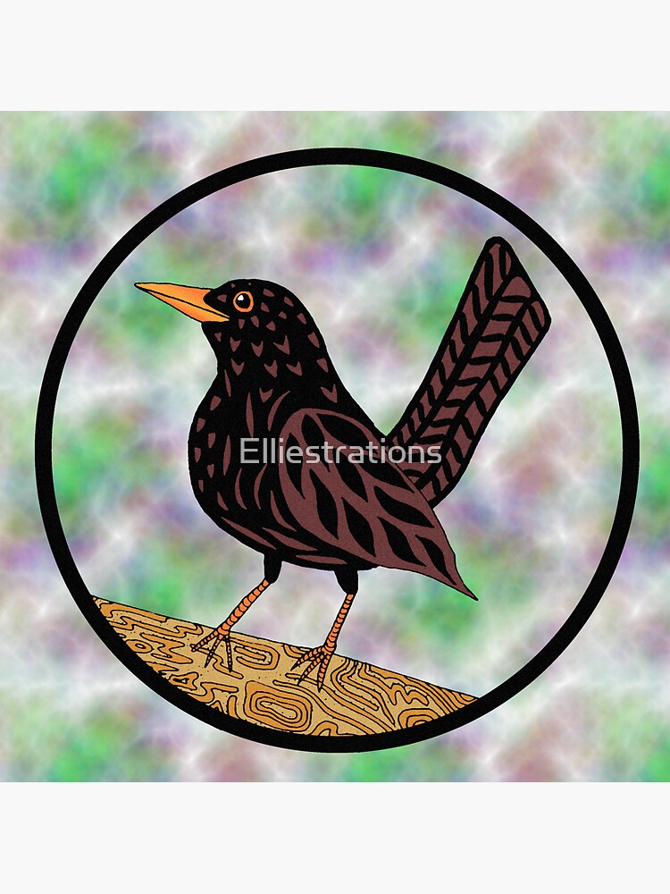 "Blackbird" Sticker by Elliestrations | Redbubble