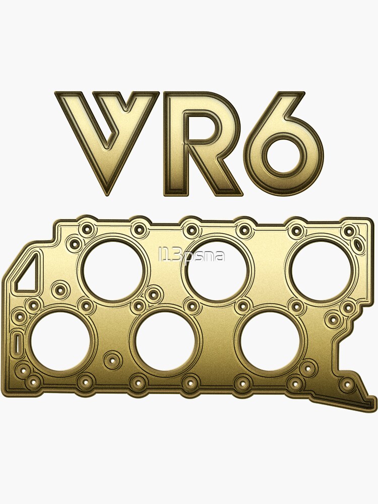 "Gold VR6 Block Top" Sticker for Sale by l13psna | Redbubble