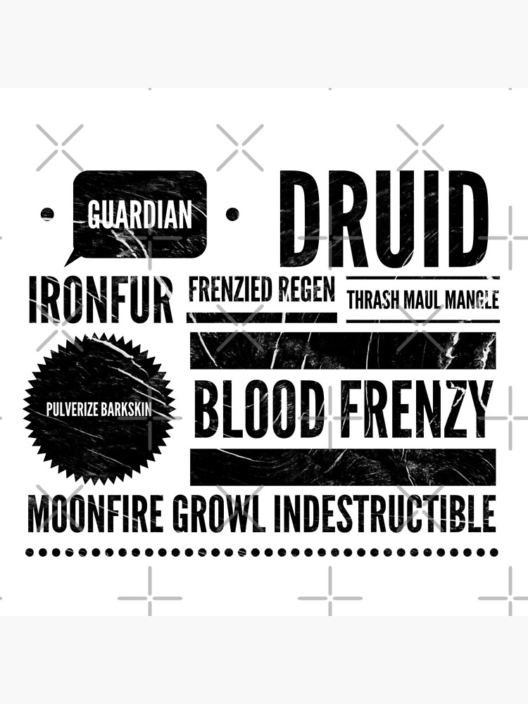 "Guardian Bear Druid Mantra: DnD Spells and Attacks - TANK- Gamer B/W ...