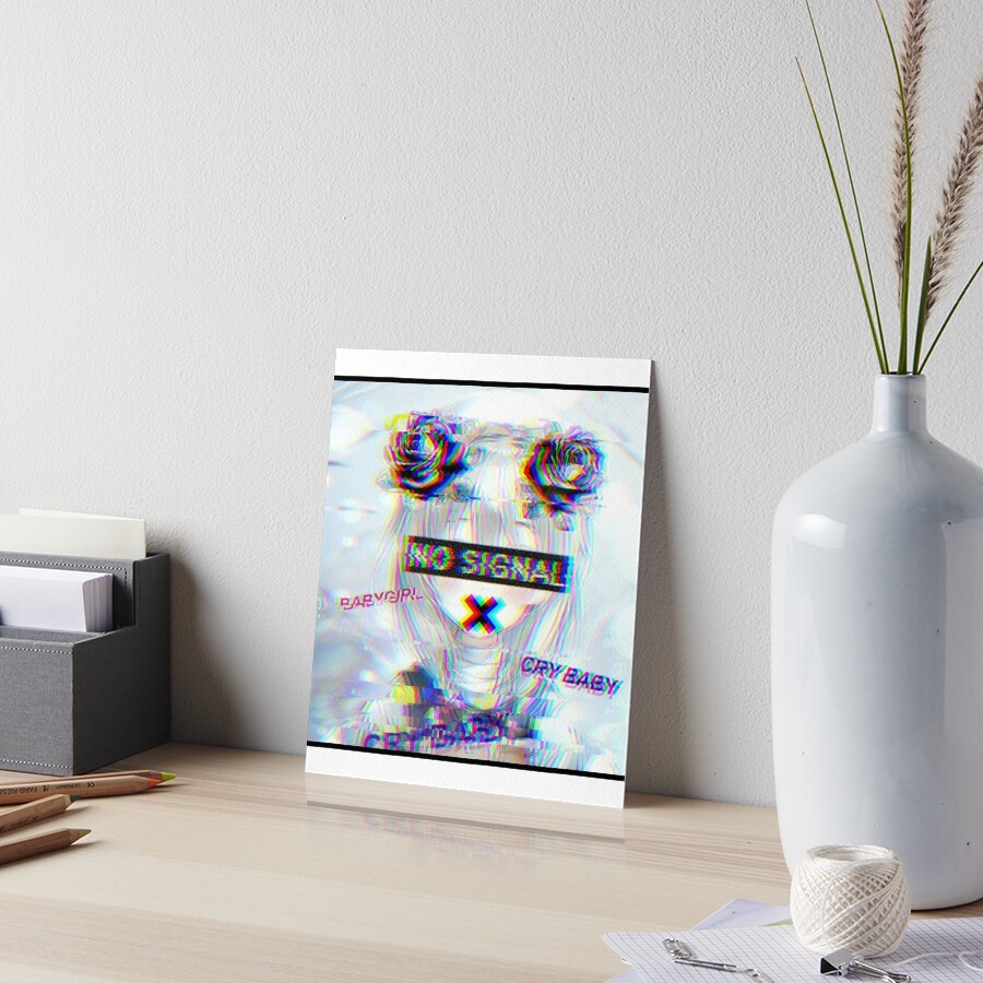 "No Signal - Sad Anime Girl" Art Board Print by simouser | Redbubble