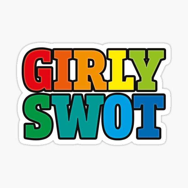 "Girly swot (rainbow)" Sticker for Sale by helengarvey | Redbubble
