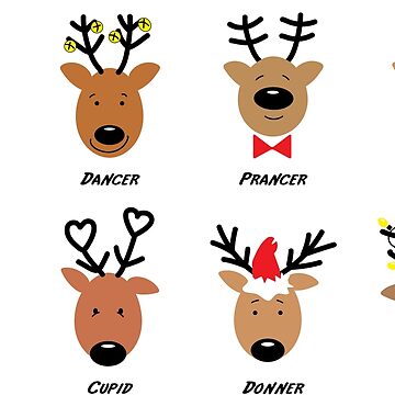 "Santas Reindeer Team" Poster for Sale by DesignCats | Redbubble