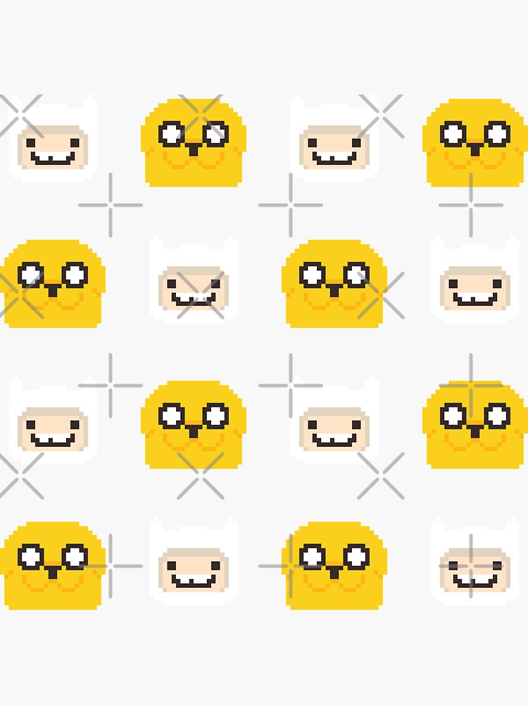 "Pixel Art Adventure Time Pattern" Sticker for Sale by jeyyywastaken ...