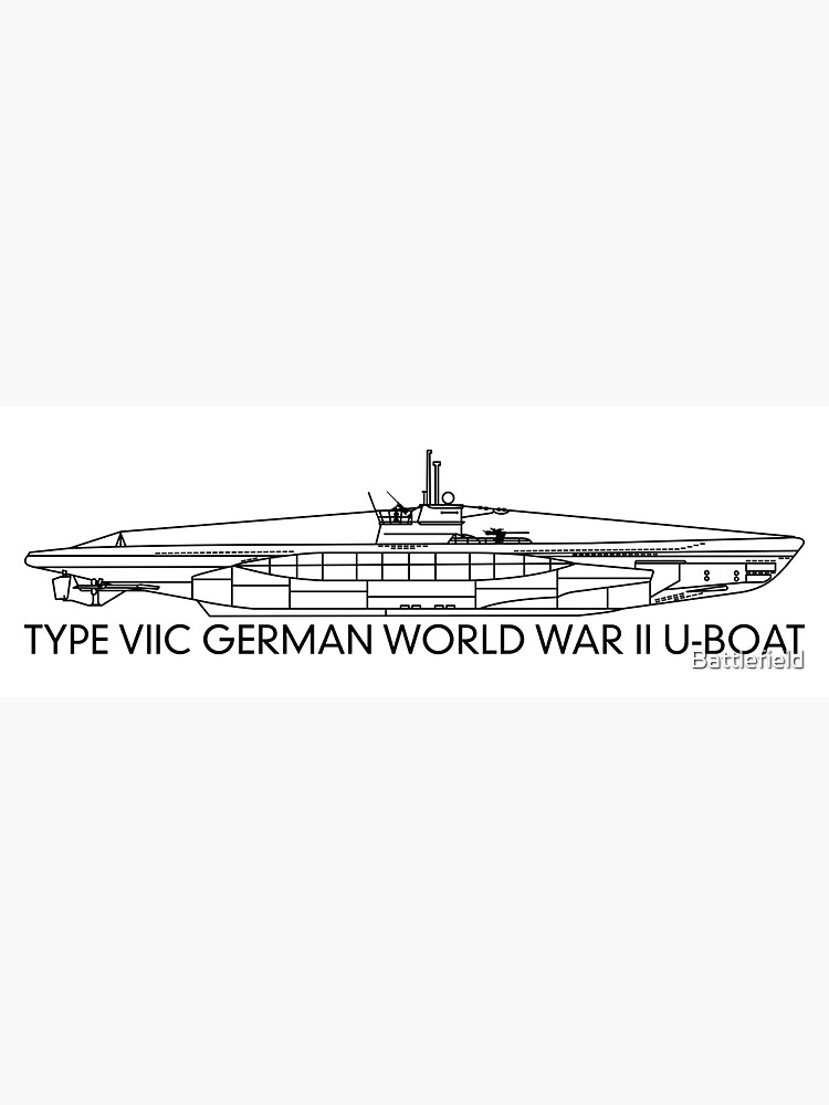 "German Type Viic Submarine Blueprint Gift" Sticker by Battlefield ...
