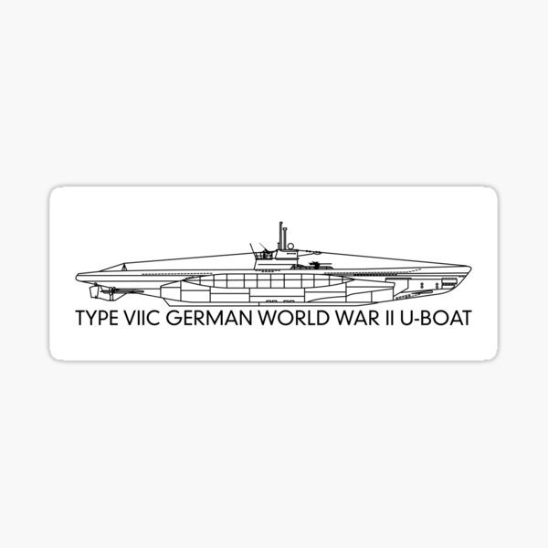 "German Type Viic Submarine Blueprint Gift" Sticker by Battlefield ...