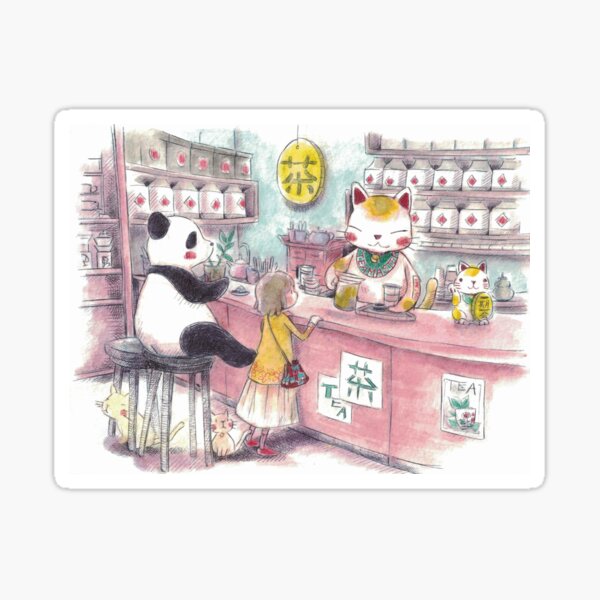 "Tea Shop" Sticker for Sale by akemiemmaito | Redbubble