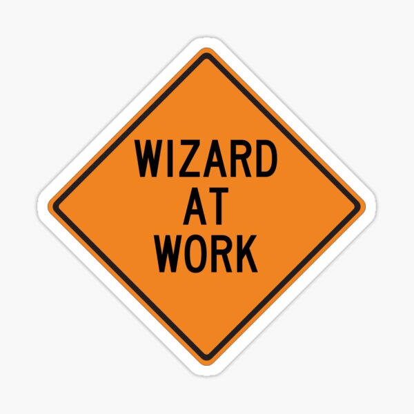"Wizard at Work" Sticker for Sale by Wurmbone | Redbubble