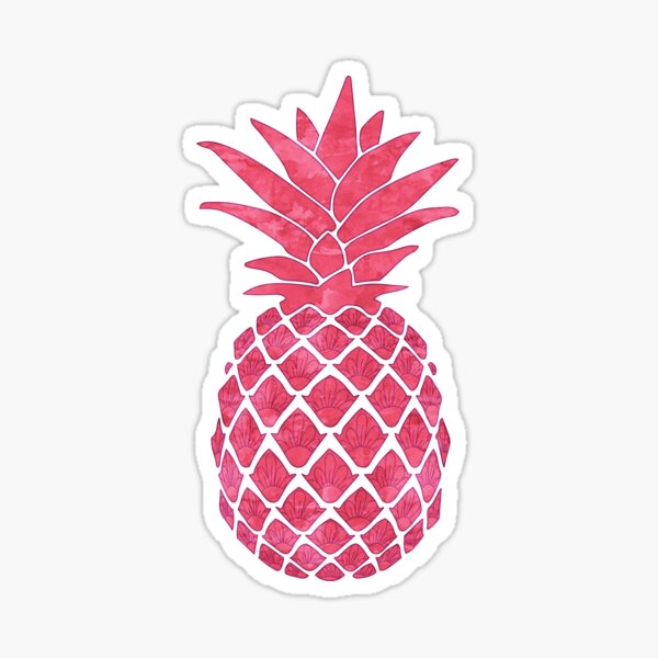 "Pink pineapple" Sticker for Sale by Rusembell | Redbubble